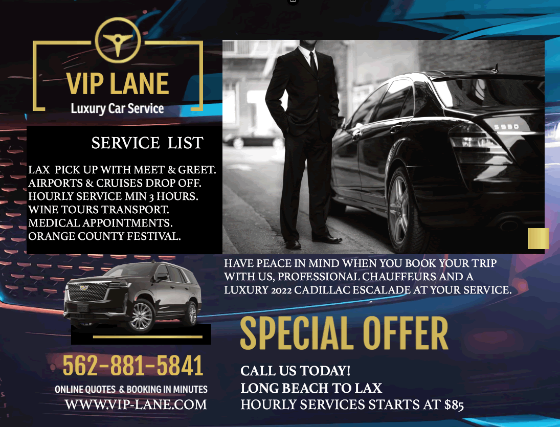 Airport Pickup Service SNA LAX LGB VIPLANE Chauffeur Service